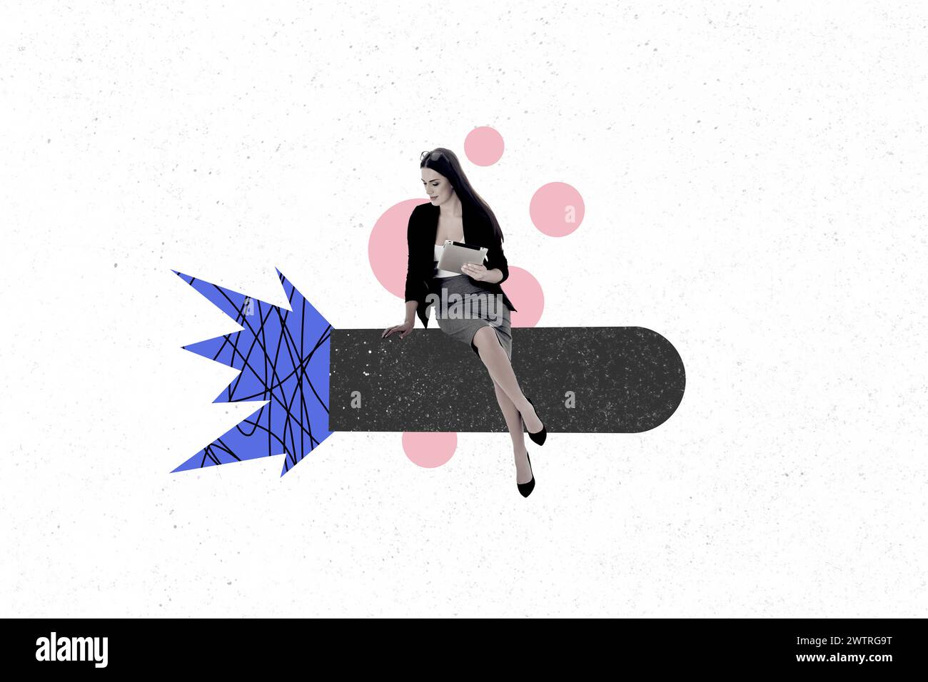 3d retro abstract creative artwork template collage of successful ...