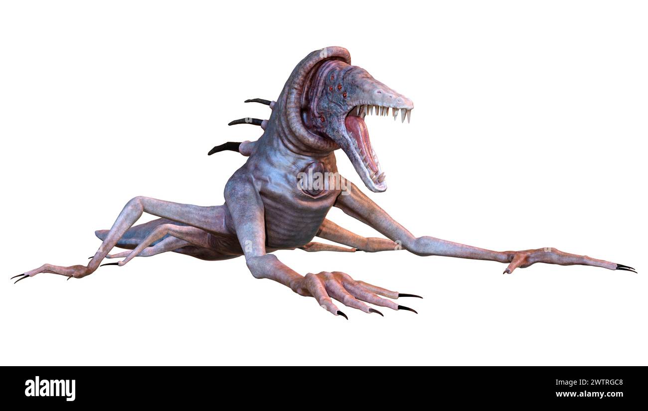 3D rendering of a fantasy creature isolated on white background Stock ...