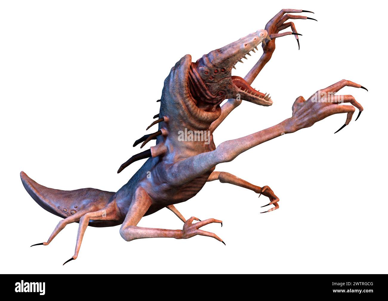 3D rendering of a fantasy creature isolated on white background Stock ...