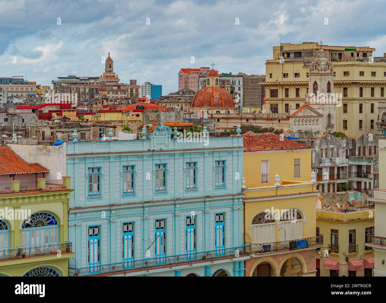Havana from the above. Panoramic view over rooftops of Havana City in ...