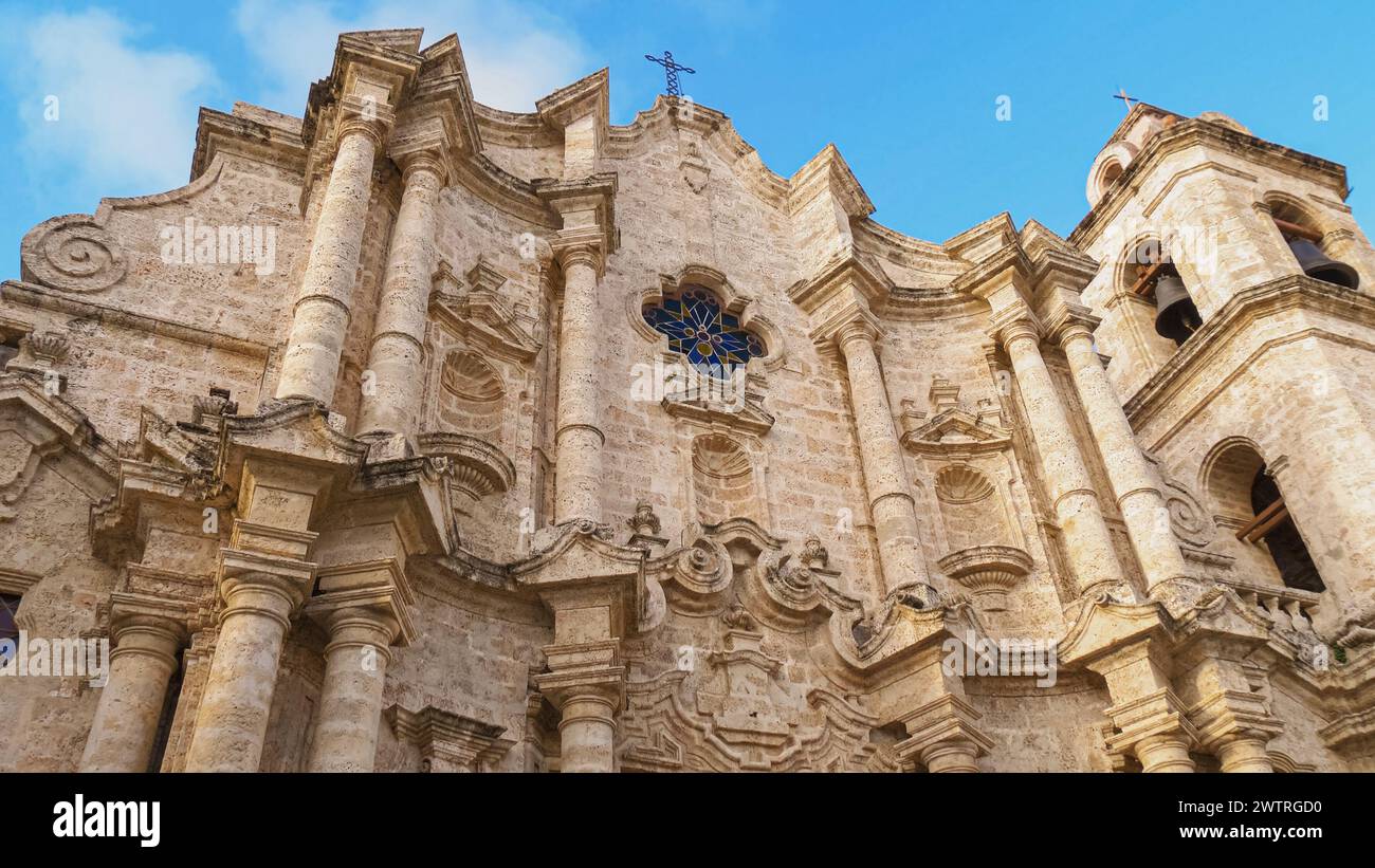Havana Cathedral or Saint Christopher Cathedral in Old Havana, Cuba ...