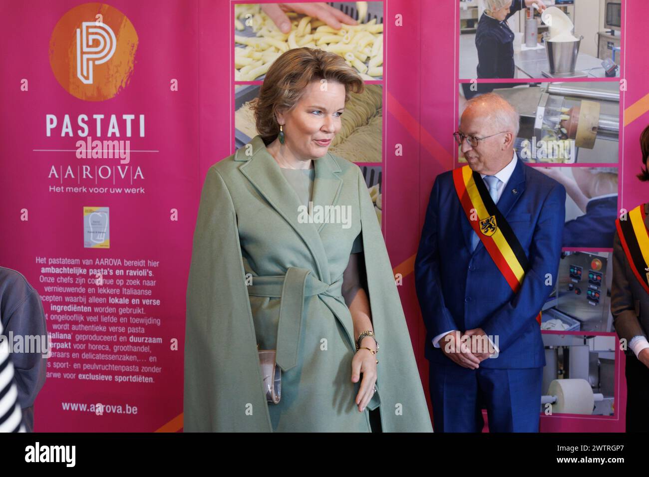 Oudenaarde, Belgium. 19th Mar, 2024. Queen Mathilde of Belgium and ...