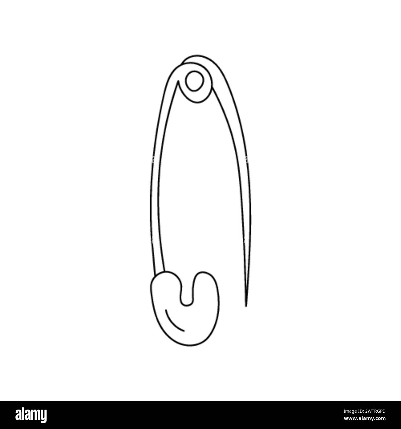 Vector isolated doodle one small simple open safety pin easy drawing ... Vector isolated doodle one small simple open safety pin easy drawing ...
