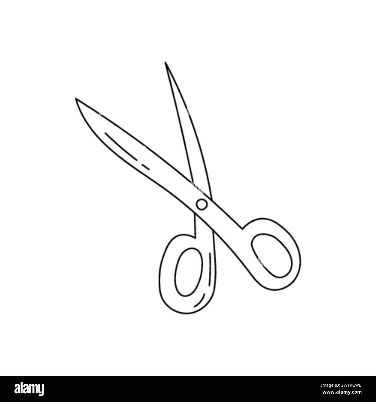 scissors vector illustration, black and white, hand drawn, sketch style ...