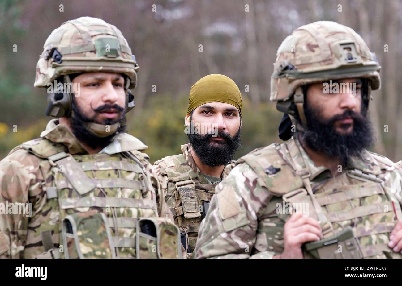 Sikh soldiers of the British Army during a shooting competition during ...