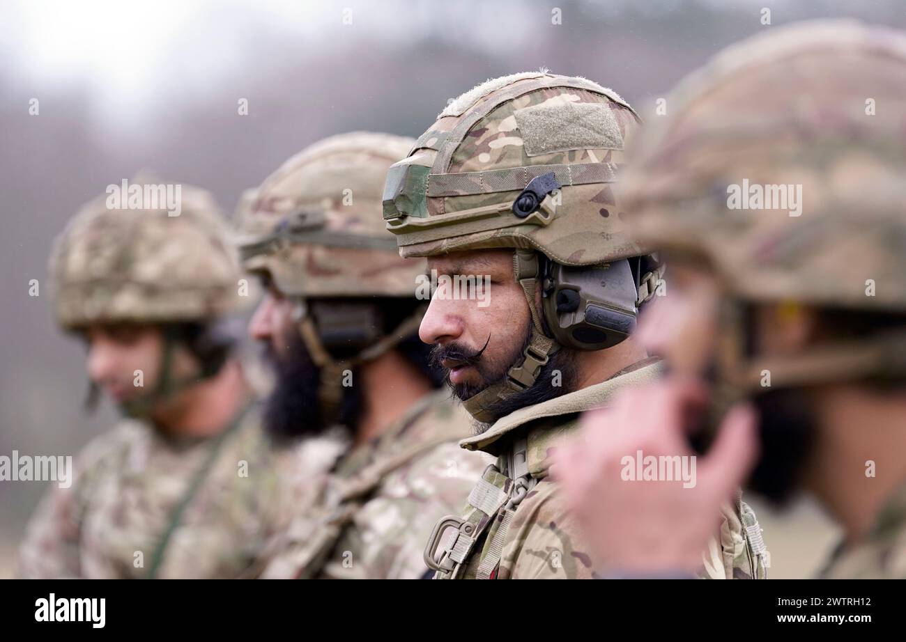 Sikh soldiers of the British Army during a shooting competition during ...