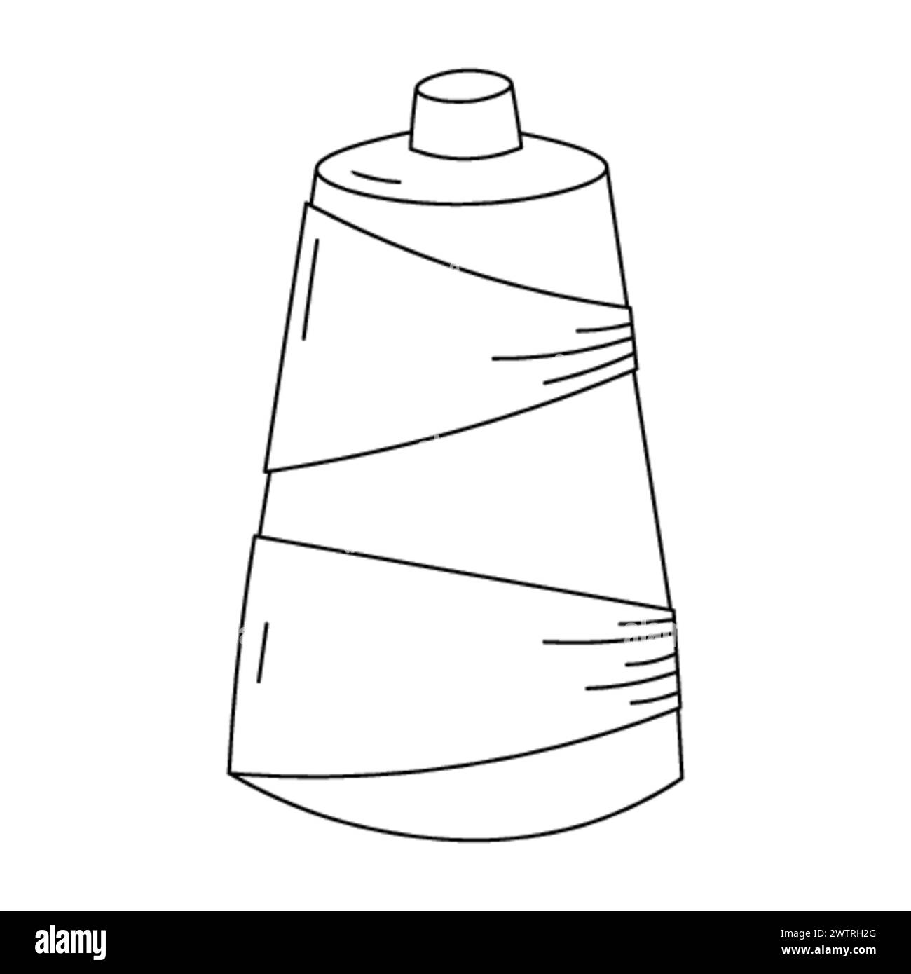 illustration of doodle spool with threads on white Stock Vector Image ...