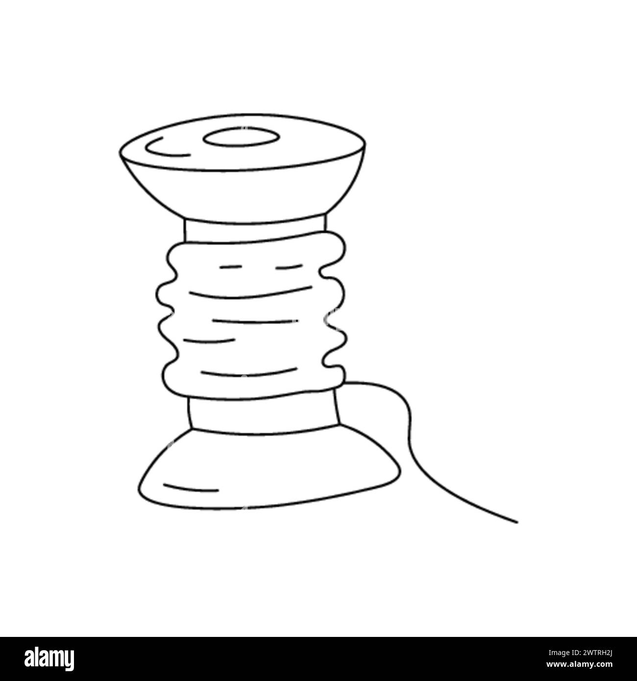 illustration of doodle spool with threads on white Stock Vector Image ...