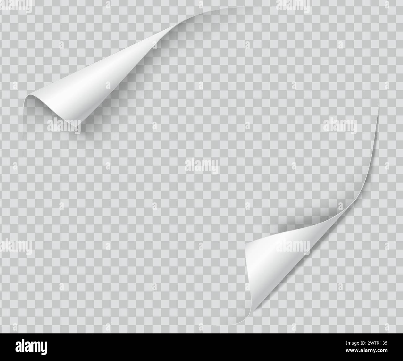 Paper with bent diagonal corners realistic vector illustration. Banner ...