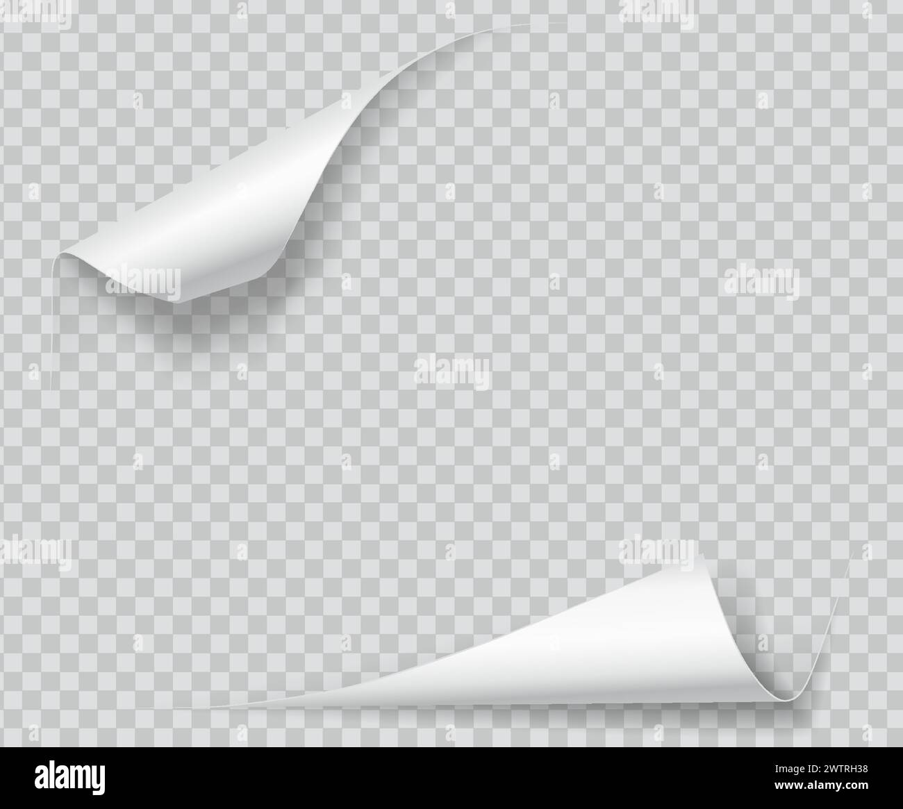 Paper with bent diagonal corners realistic vector illustration. Banner ...