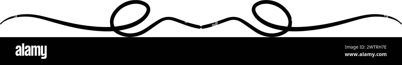 Hand drawn divider icon vector illustration design element of swish ...