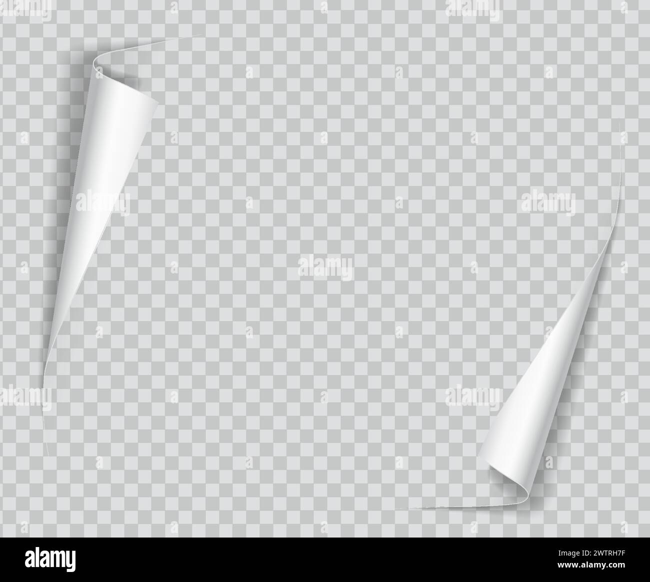 Paper with bent diagonal corners realistic vector illustration. Banner ...