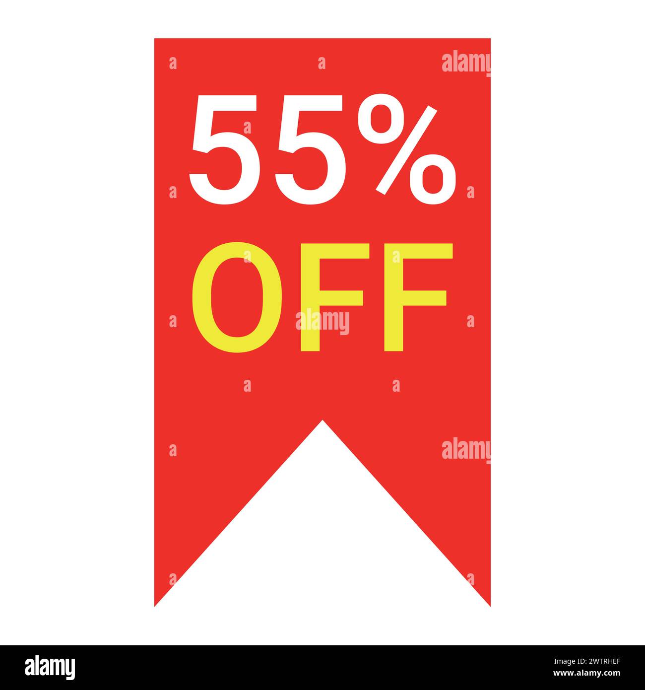 red 55 percent discount label on white background Stock Vector Image ...
