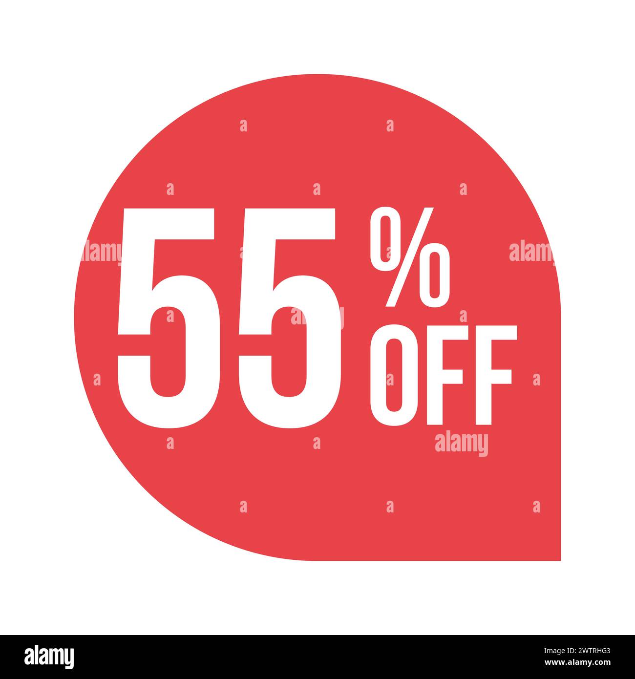 red 55 percent discount label on white background Stock Vector Image ...