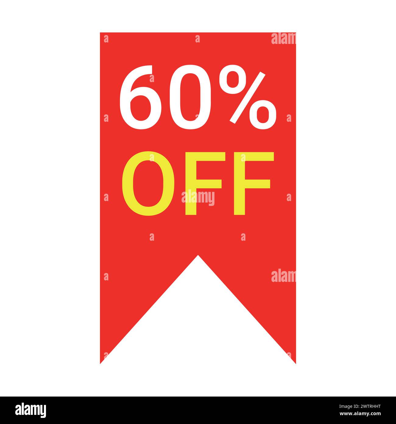 red 60 percent discount label on white background Stock Vector Image ...