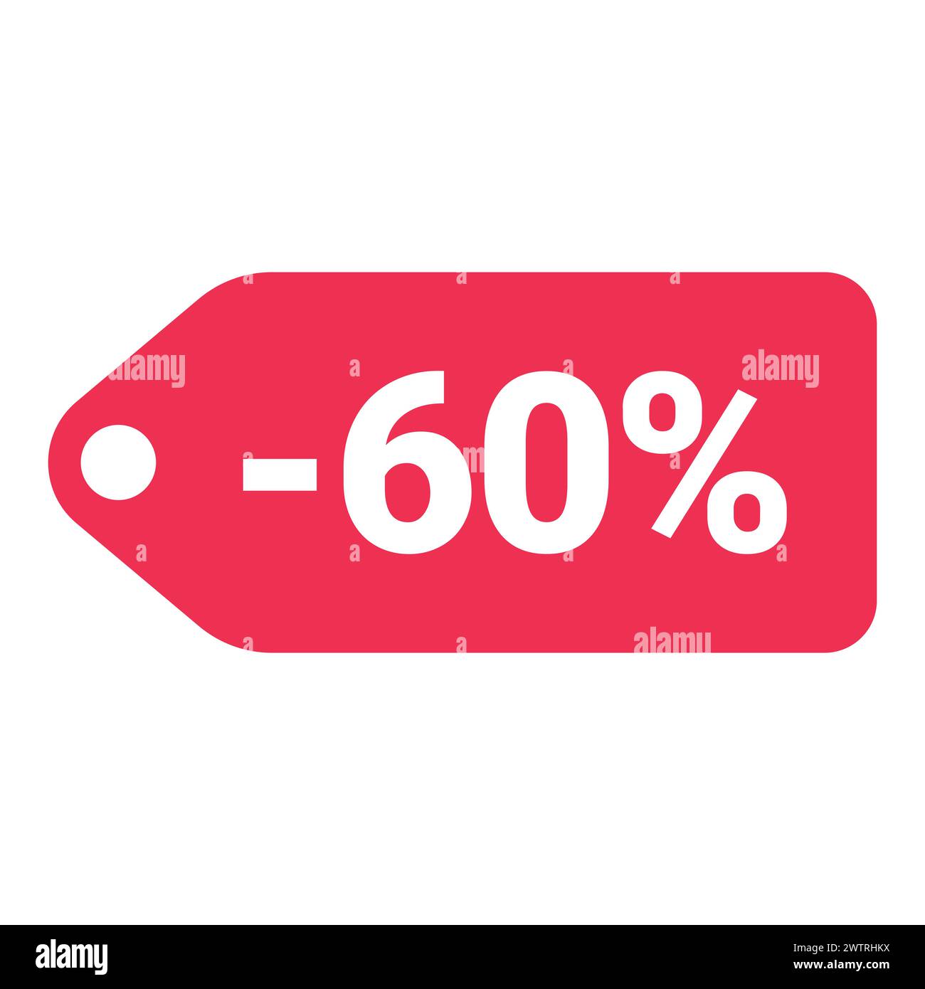 red 60 percent discount label on white background Stock Vector Image ...