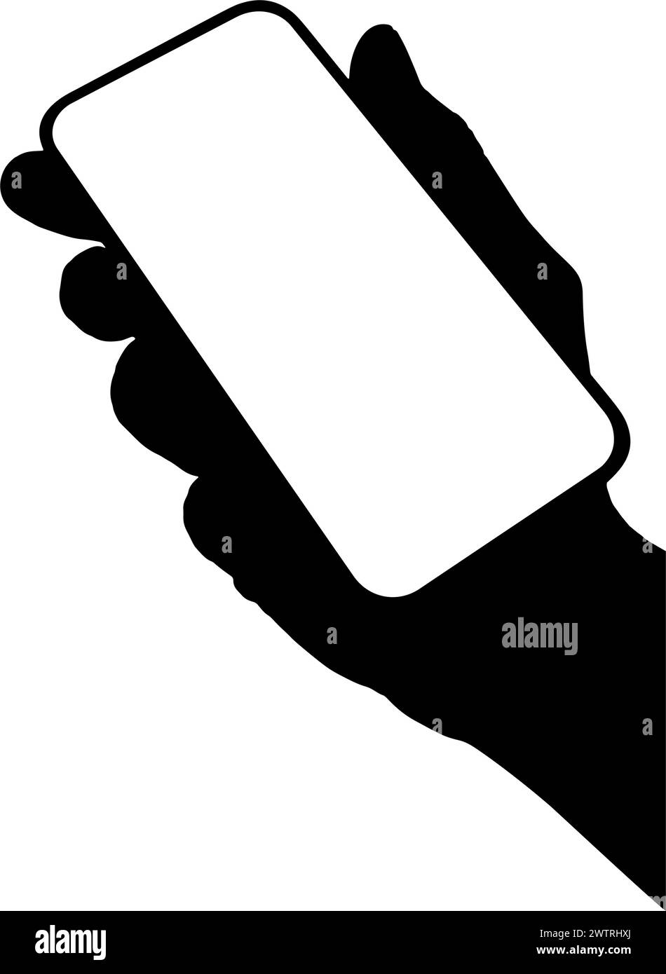 a phone in a hand on a transparent background in vector format Stock ...