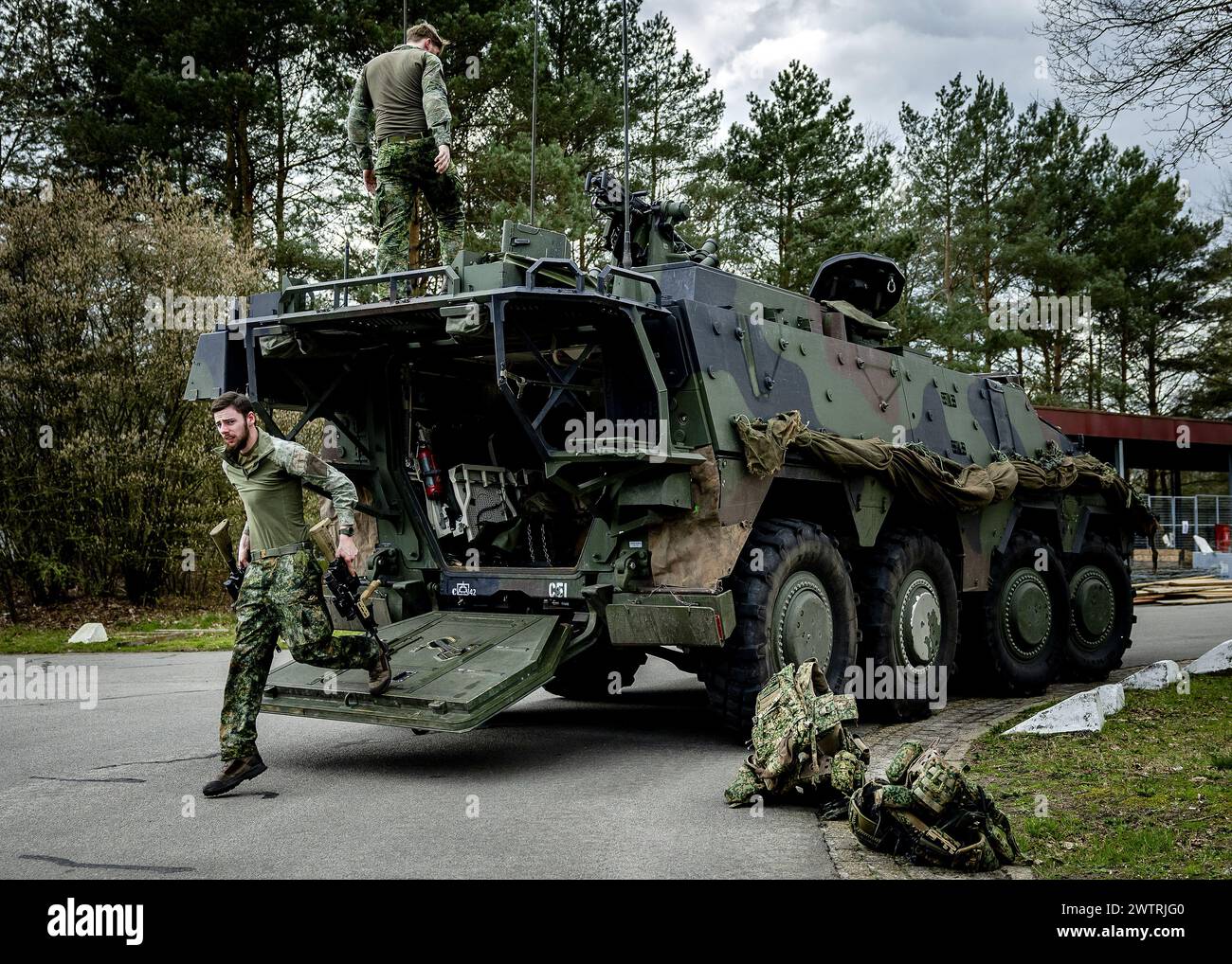 OIRSCHOT - A military vehicle during the final preparations of the ...