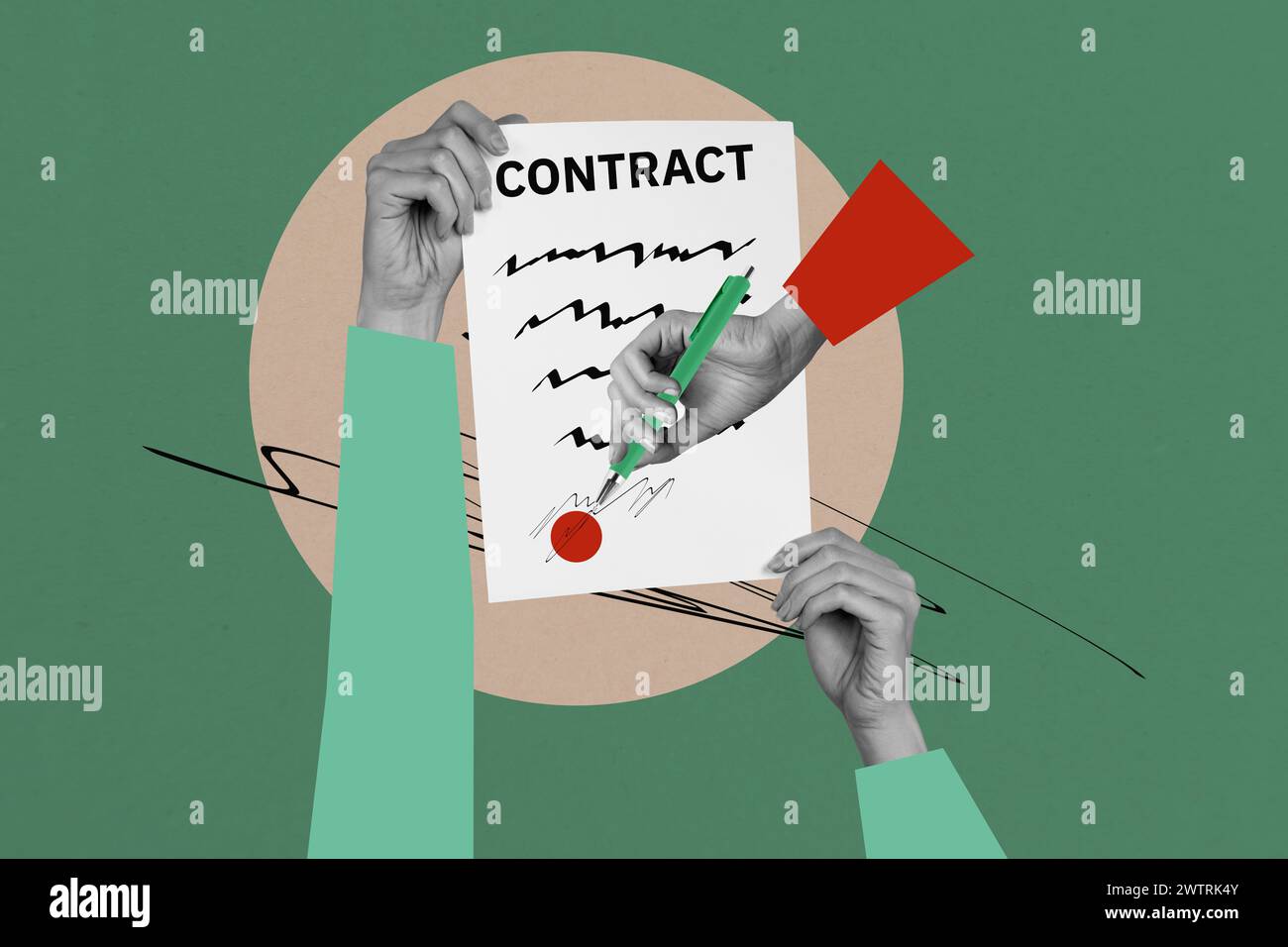 3D photo collage composite trend artwork sketch image of huge hands ...