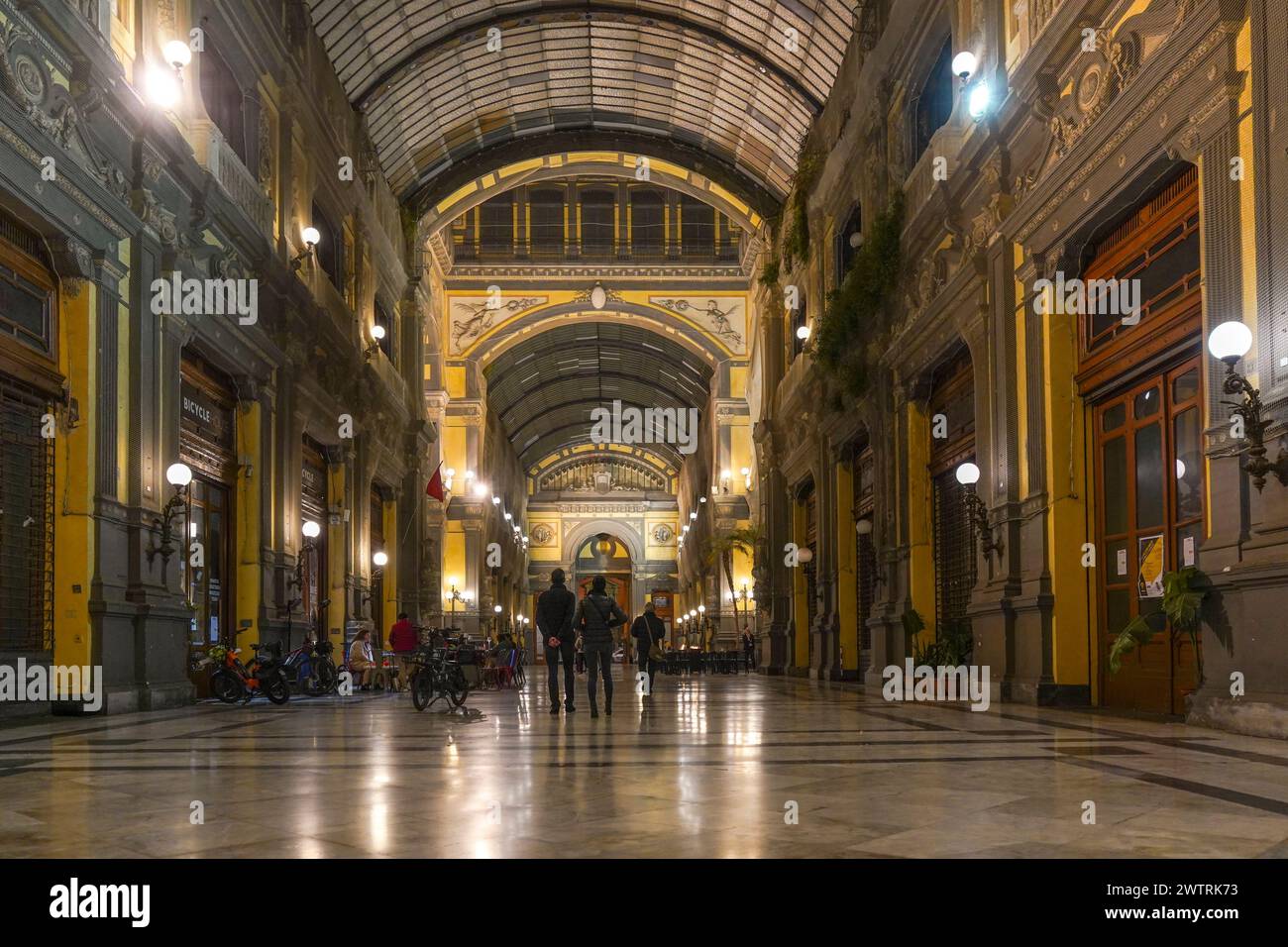 Galleria Principe di Napoli, commercial centre, Gallery at night, Naples, Italy Stock Photo - Alamy