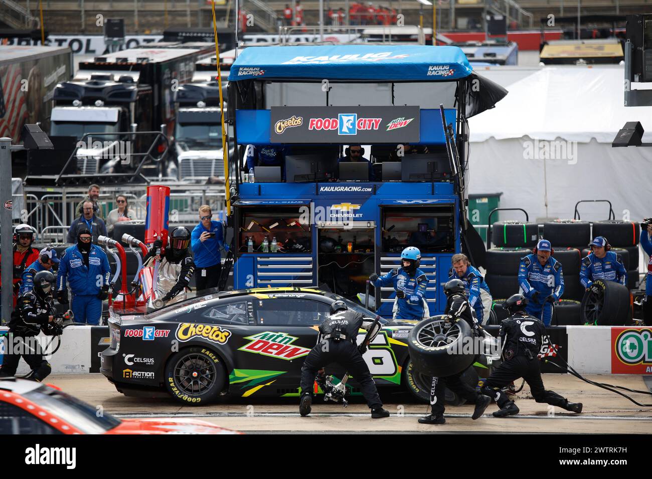 Bristol, Tn, USA. 17th Mar, 2024. AJ Allmendinger makes a pit stop for ...
