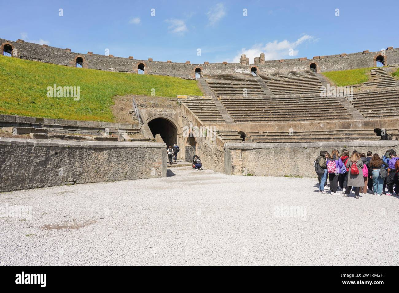 Amphitheater in the ancient city of Pompeii, Naples, Italy Stock Photo ...