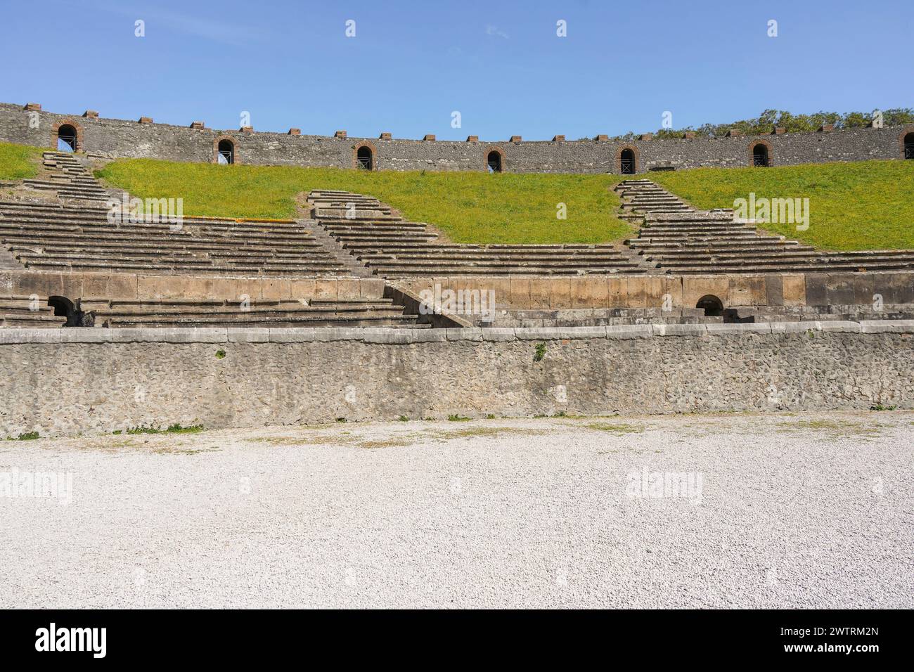 Amphitheater in the ancient city of Pompeii, Naples, Italy Stock Photo ...