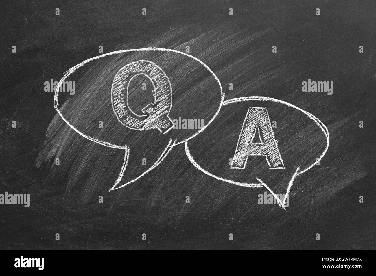Questions and Answers. Letters Q and A with speech bubble drawn in ...