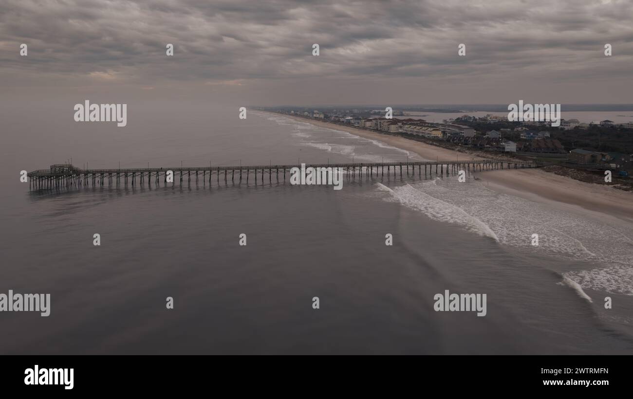 Aerial sunset view of Topsail beach, North Carolina Stock Photo - Alamy