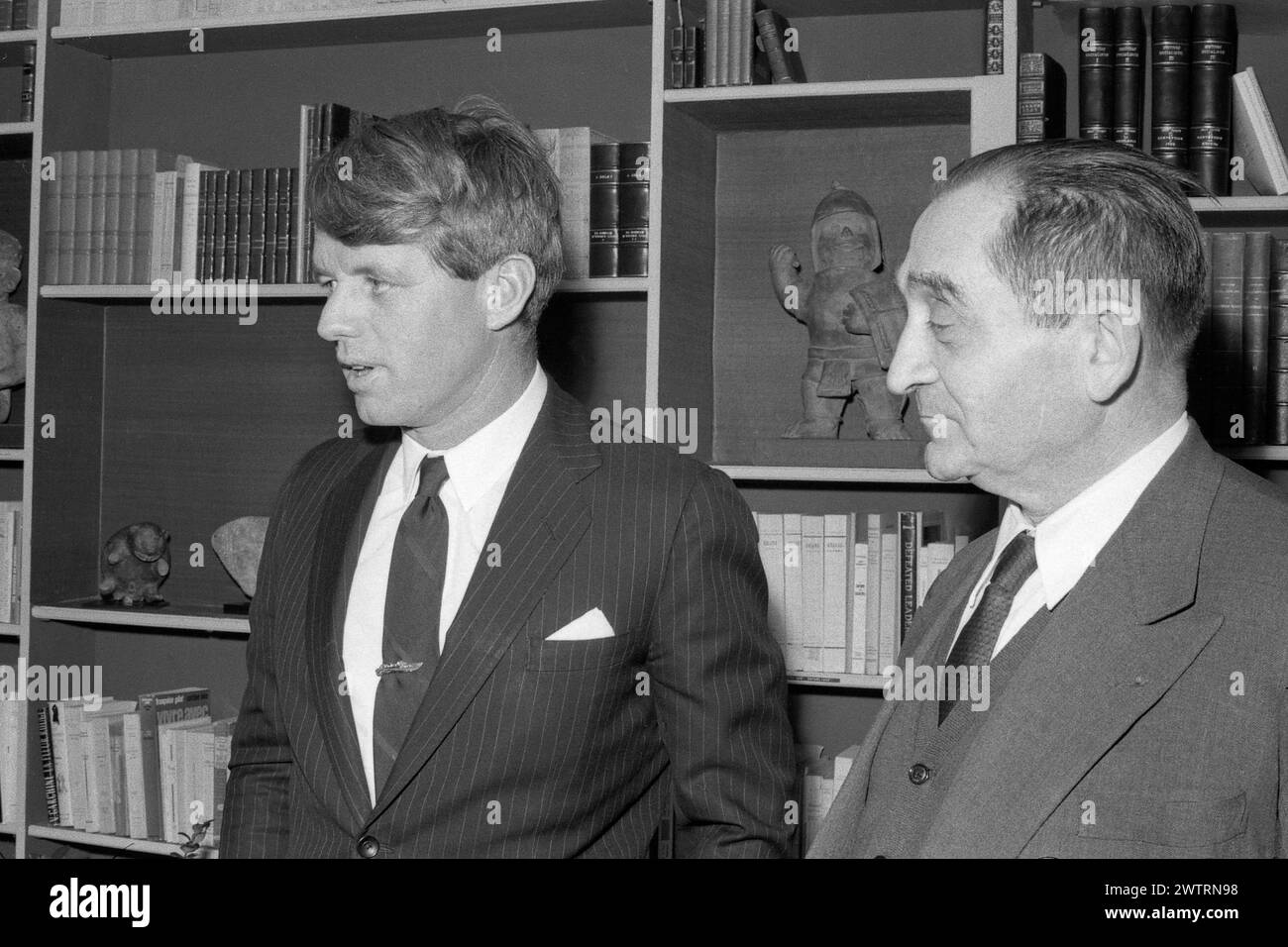 Portrait of Pierre Mendes France and Robert Kennedy 1967 ©Serge ...