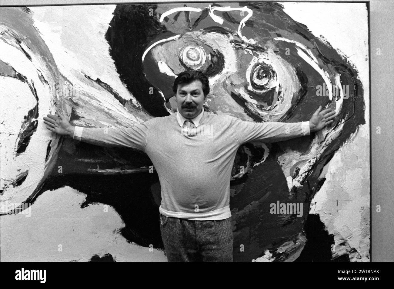 Portrait of Karel Appel (artist) 1970s ©Serge Hambourg/opale.photo ...