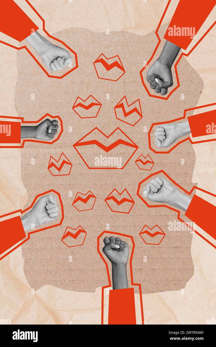 3D photo collage composite trend artwork sketch image of silhouette ...