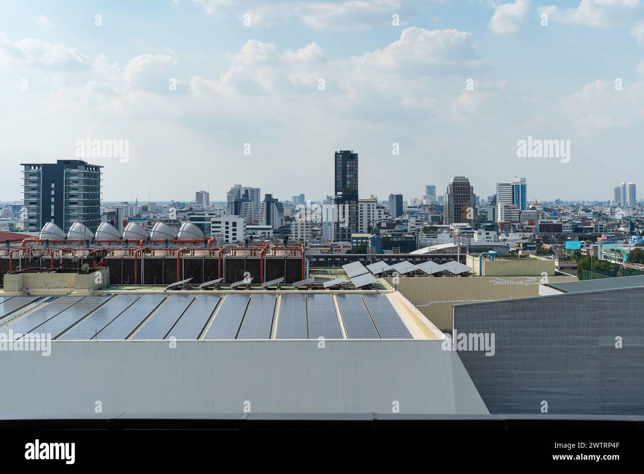 Solar panels on the roof, Solar energy panels installed in straight ...