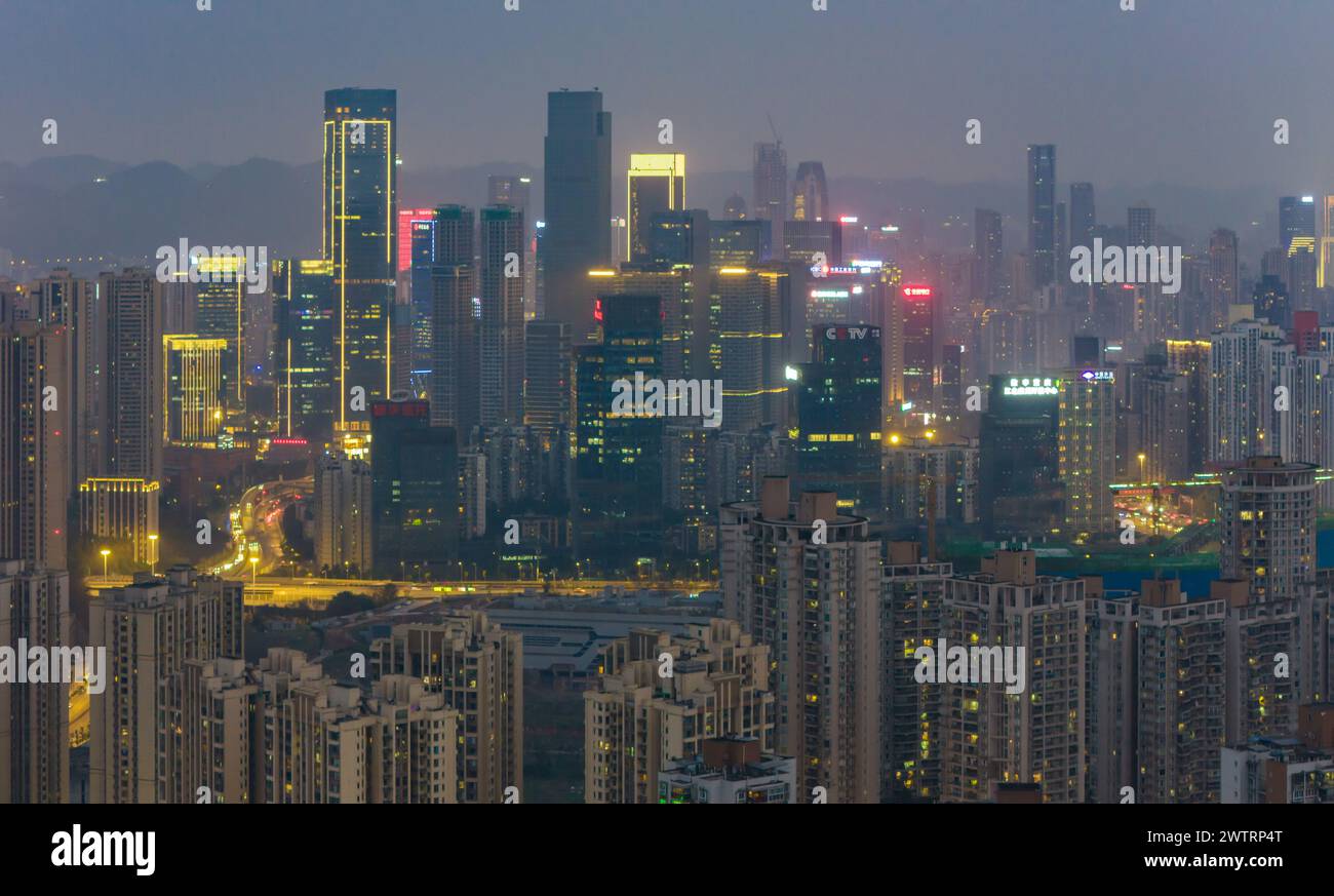 CHONGQING, CHINA - MARCH 19, 2024 - High-rise buildings are seen in ...