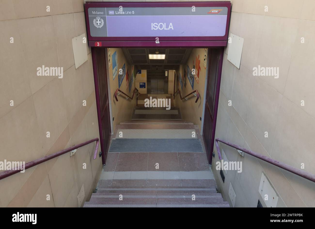 Isola metro station in Milan. Isola is a station on the line 5 ...