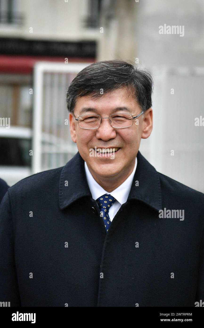 Chinese Minister of Science and Technology, Hejun Yin looks on during a ...