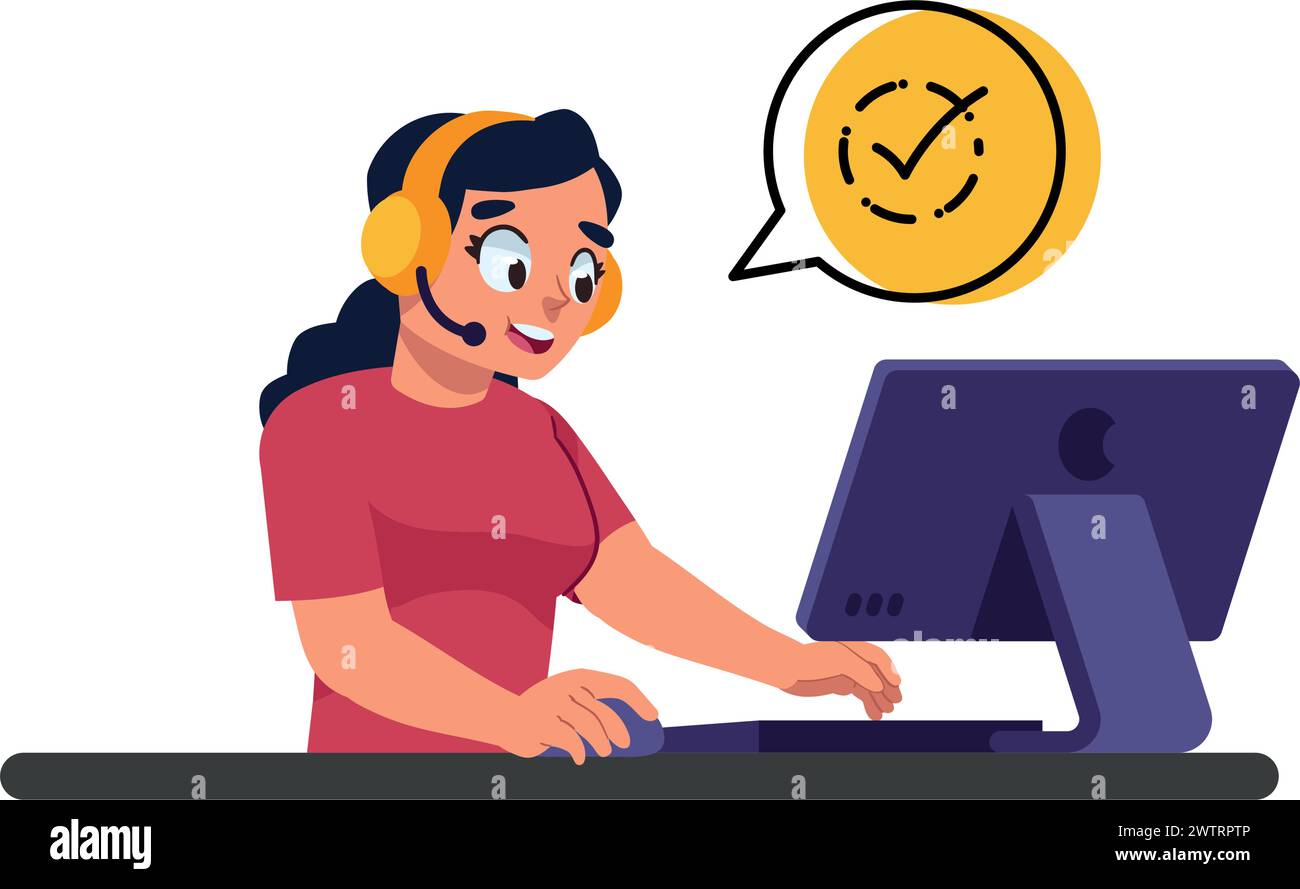 customer support agent woman Stock Vector Image & Art - Alamy