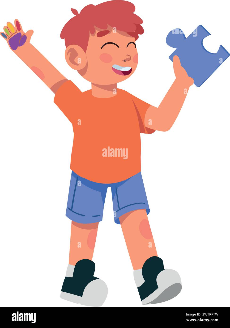 autism boy happy Stock Vector Image & Art - Alamy