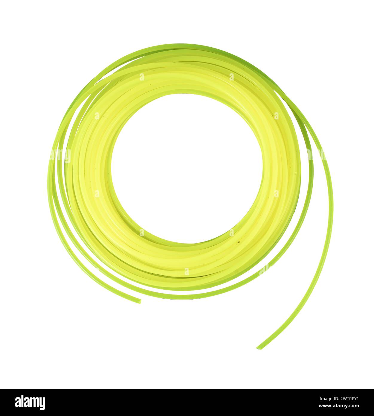 a skein of yellow brush cutter thread on a transparent background Stock ...