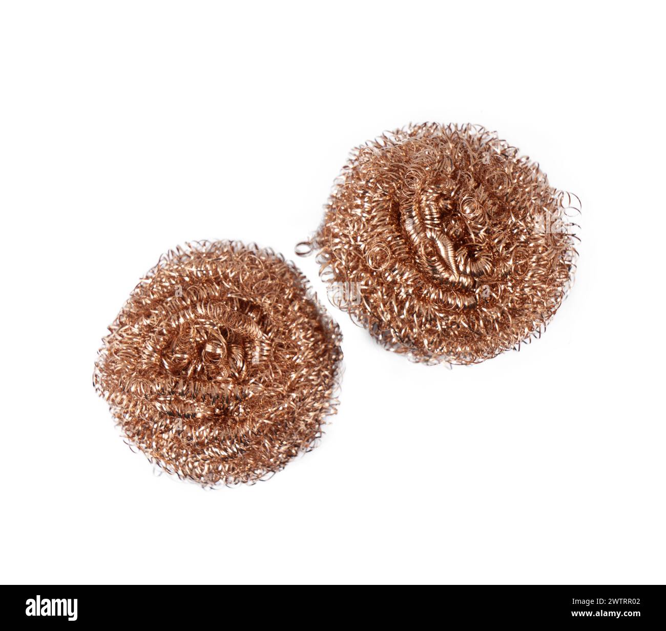 copper kitchen scourers on a transparent background Stock Photo - Alamy