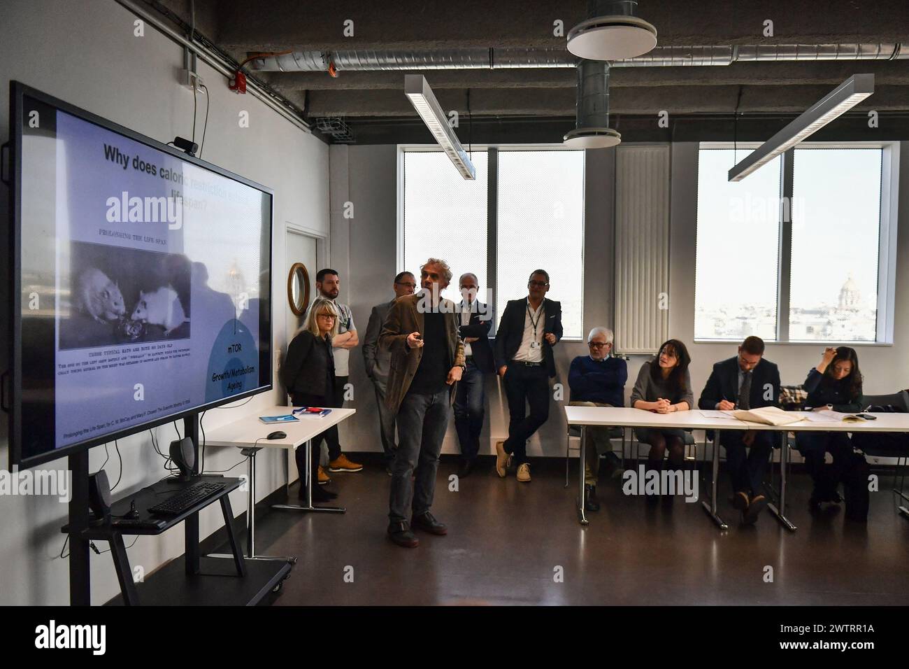 Paris, France. 19th Mar, 2024. Researchers display studies during ...