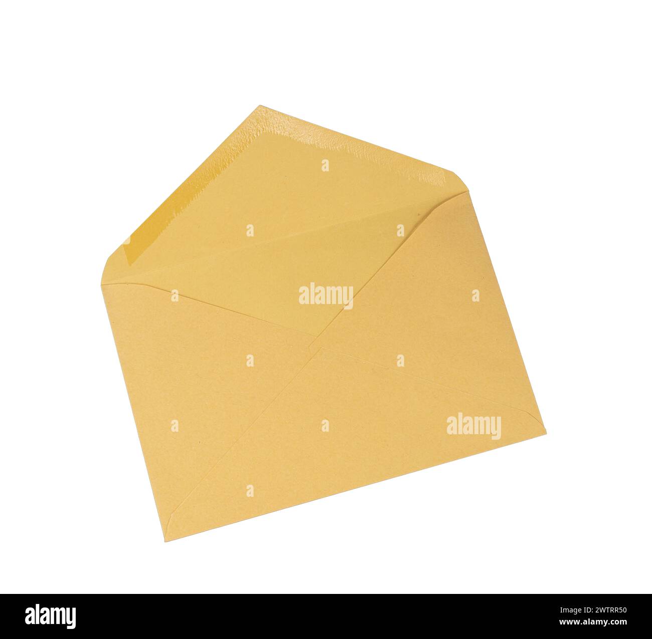 a yellow opened envelope on a transparent background Stock Photo - Alamy