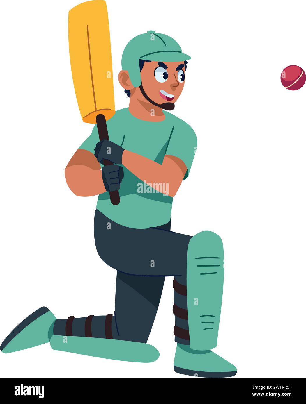 cricket player cartoon Stock Vector Image & Art - Alamy