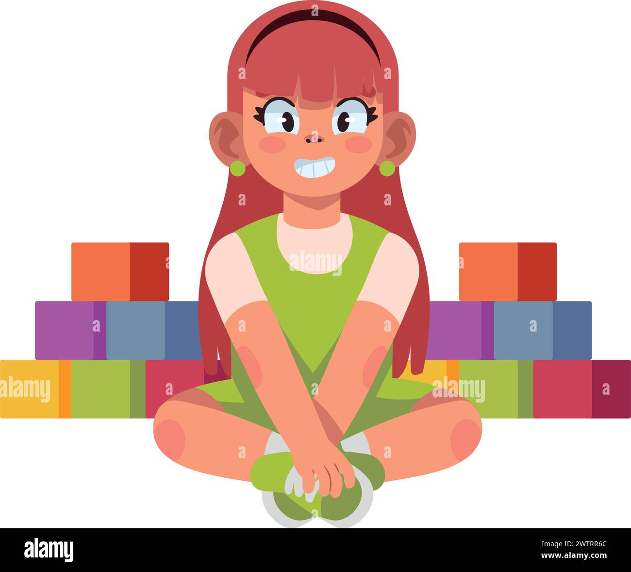 autism girl cartoon Stock Vector Image & Art - Alamy