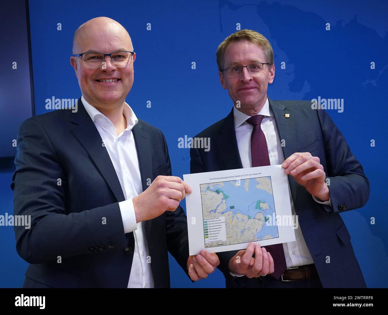 Kiel, Germany. 19th Mar, 2024. Daniel Günther (r, CDU), Minister ...