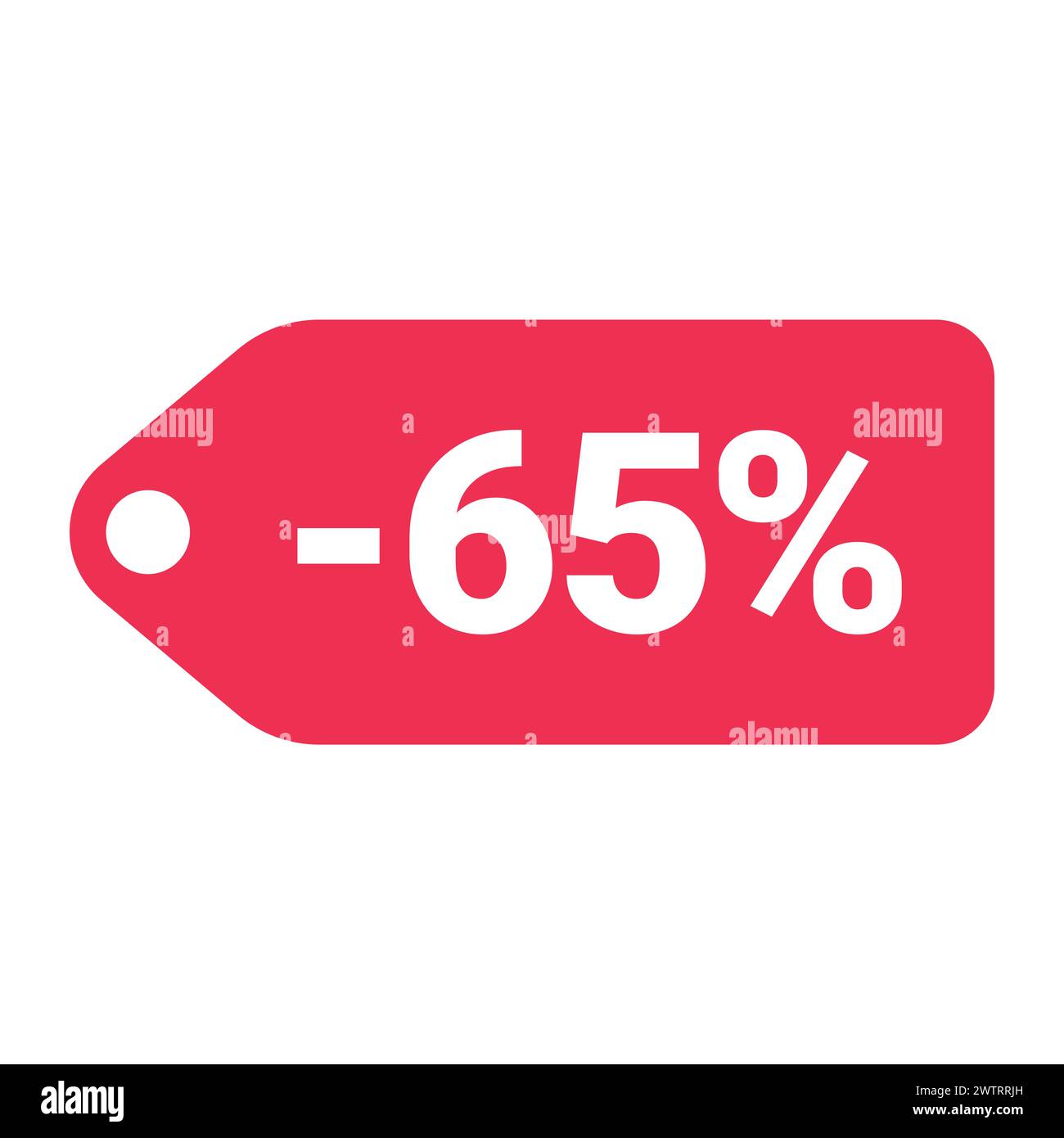 red 65 percent discount label on white background Stock Vector Image ...