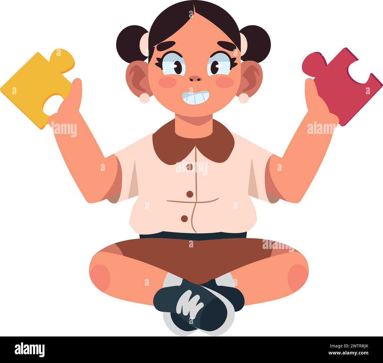 autism girl playing Stock Vector Image & Art - Alamy