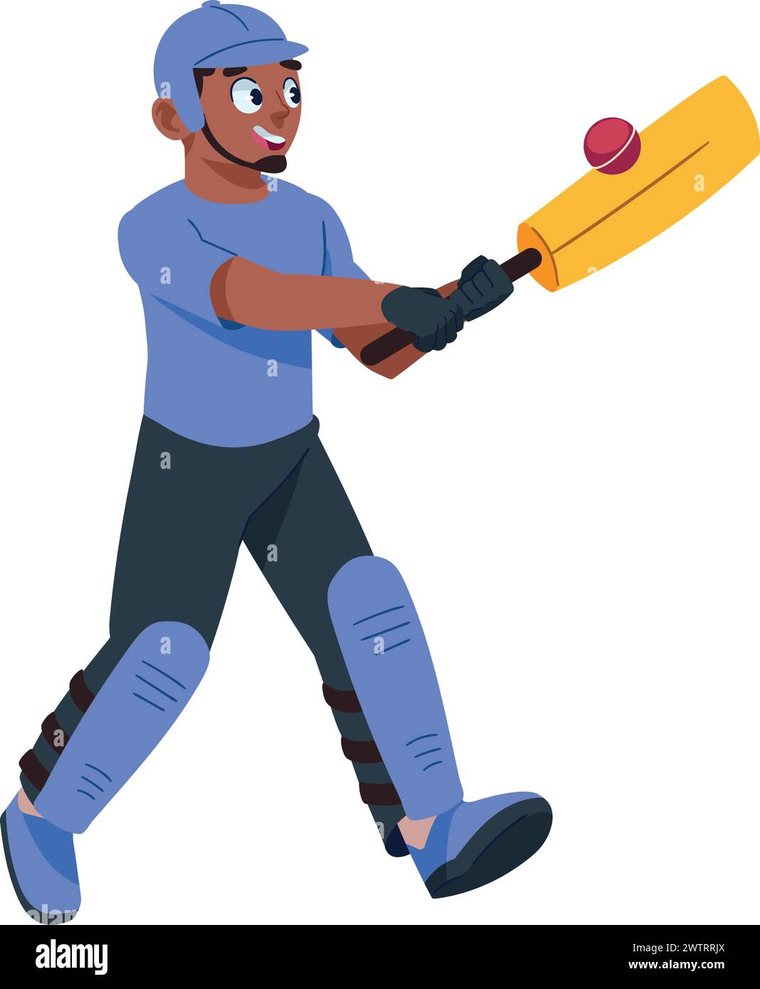 cricket man with bat and ball Stock Vector Image & Art - Alamy