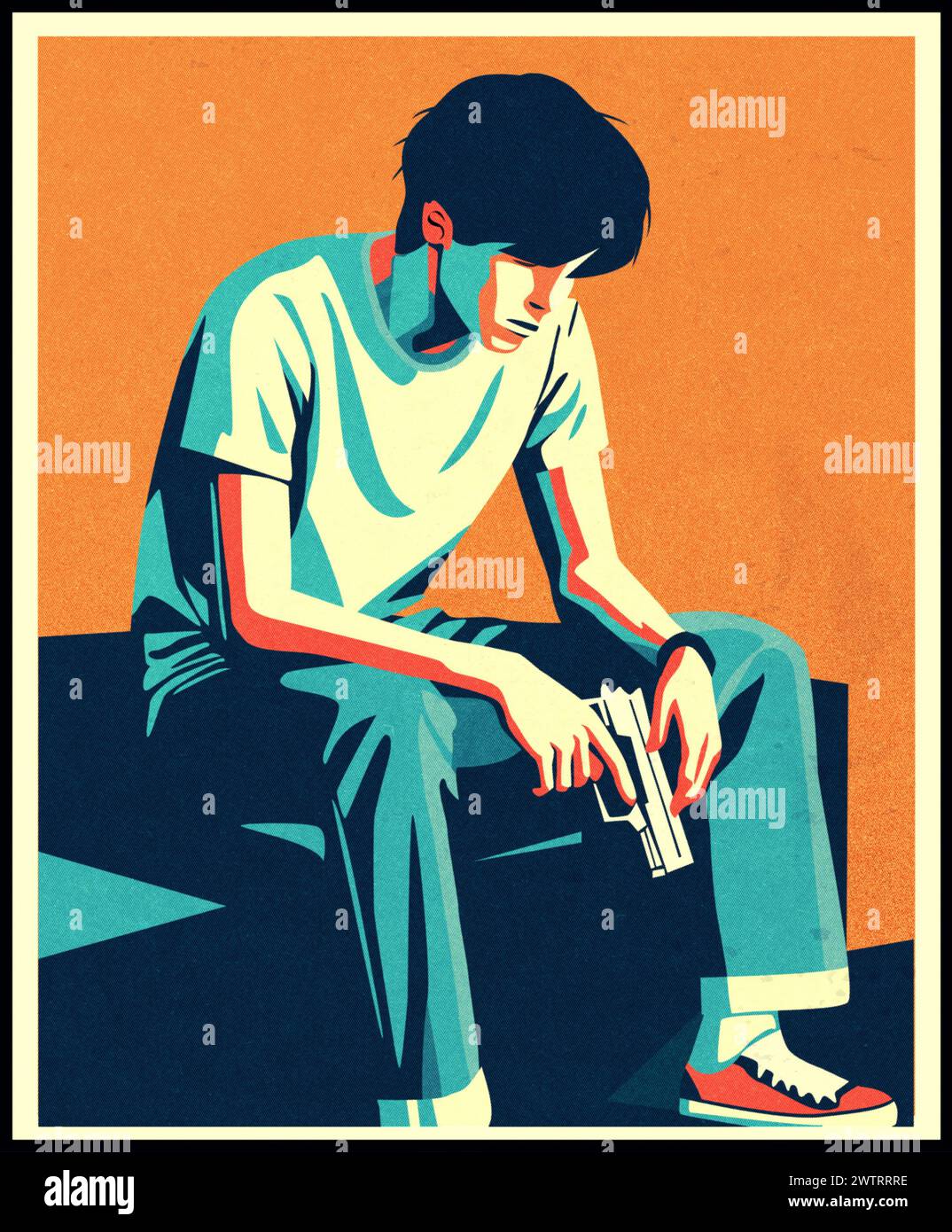 Woman gun silhouette hi-res stock photography and images - Alamy