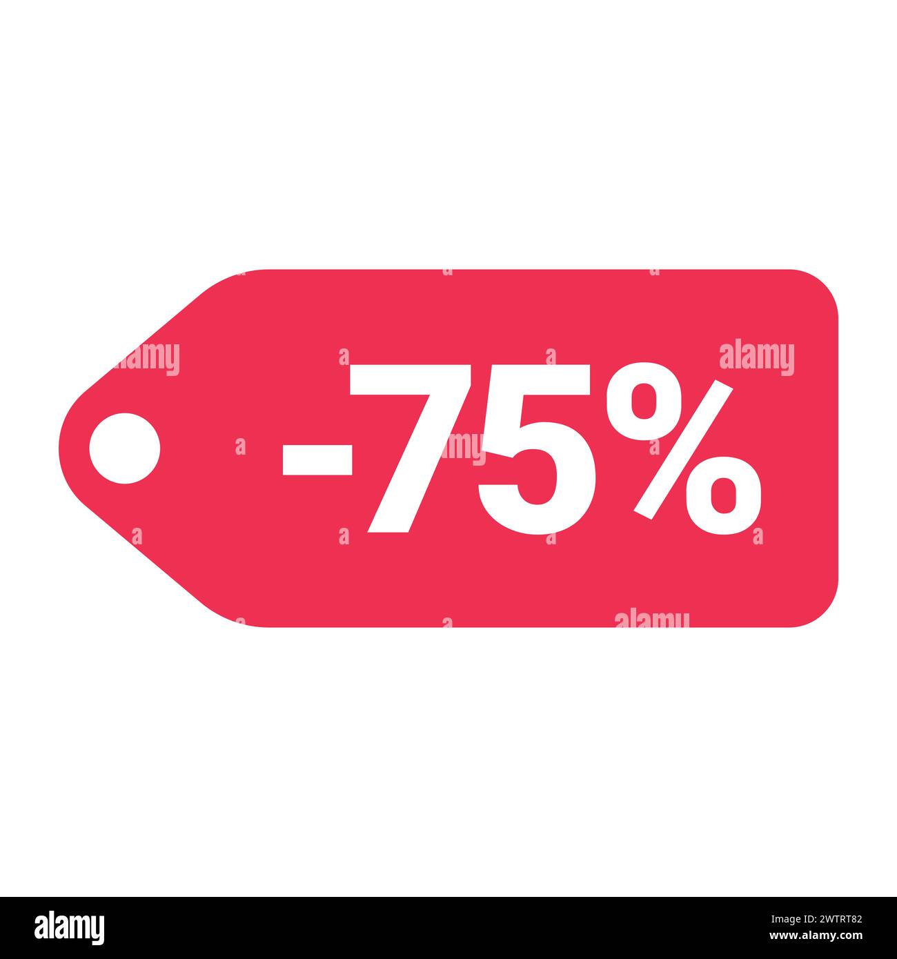 red 75 percent discount label on white background Stock Vector Image ...